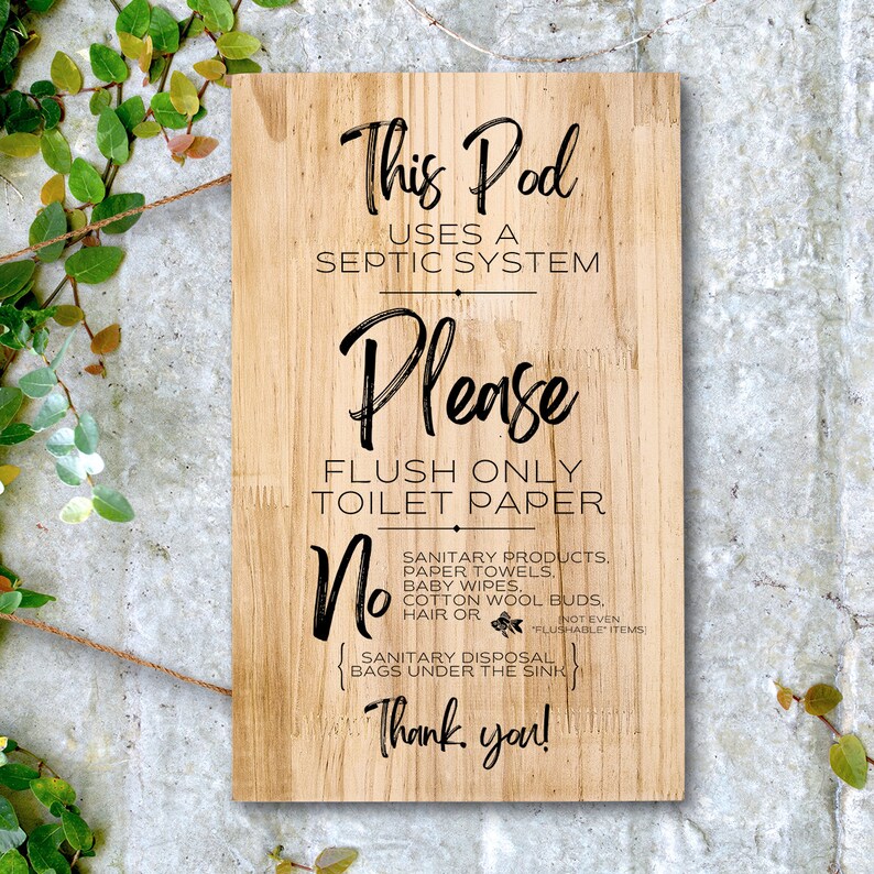 Bathroom Septic Sign for Pods - SVG Digital Download - Etsy