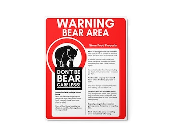 Funny Bear Warning Sign, Bear Hunting Sign, Black Bear, Grizzly Bear ...