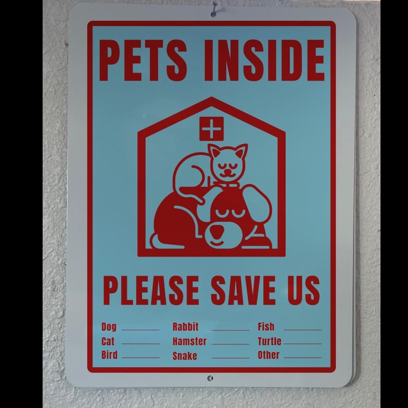 Pets Inside Safety Sign: Customizable Emergency Rescue Sign - Etsy