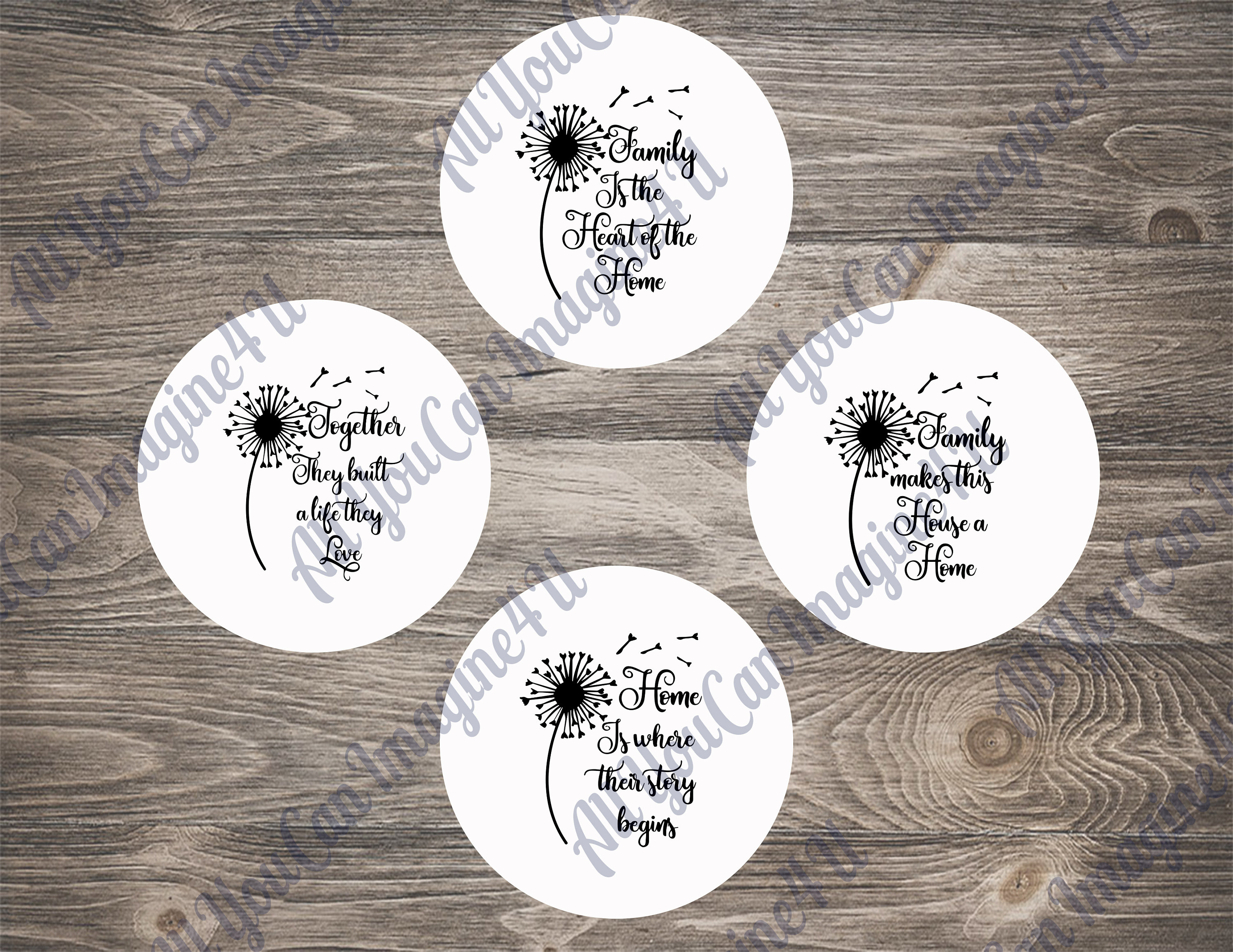 Family Coaster and Mug SVG PNG Design Blowing Dandelion - Etsy
