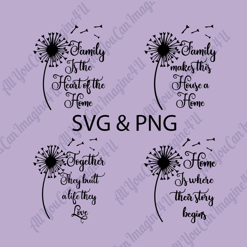 Family Coaster and Mug SVG PNG Design Blowing Dandelion - Etsy