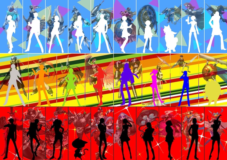 Persona Series Silhouette Art Persona 3, 4 and 5 Digital Composition - Etsy