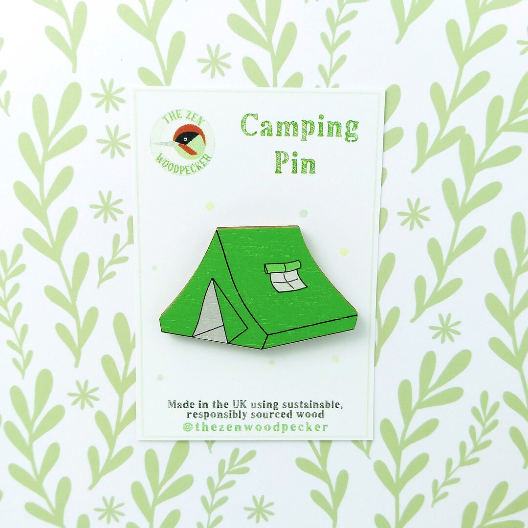Camping Tent Pin Badge Green, Green Tent Brooch, Gift for Camper ...