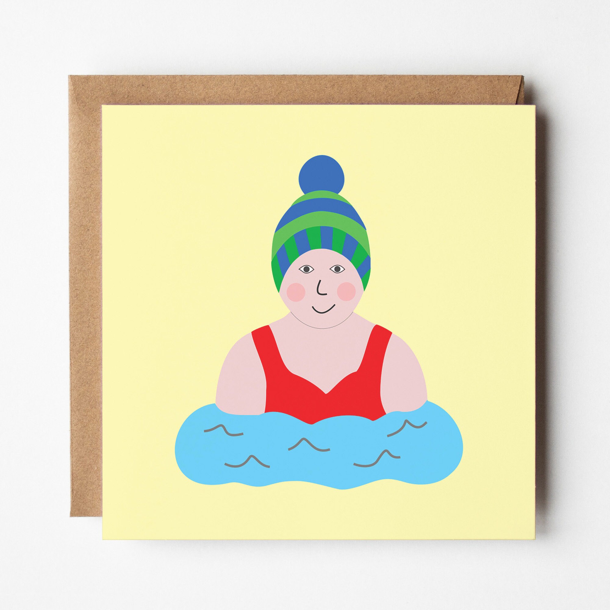 Wild Swimmer Card, Cold Water Swimmer, Blank Card, Outdoor Swimming ...