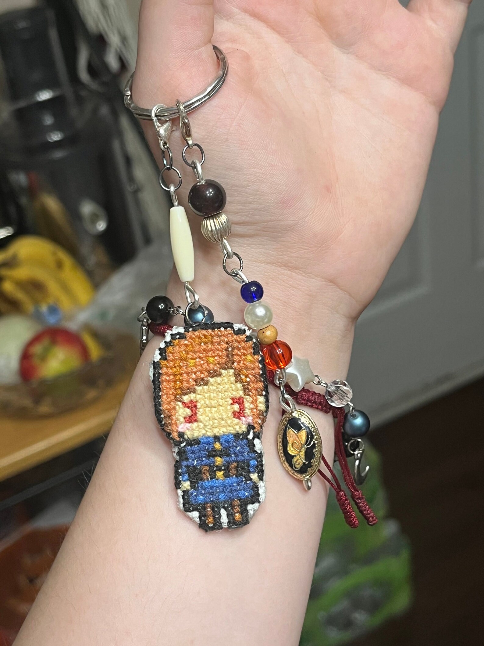 Keychain and Beads | Cross Stitch | Anime - Etsy