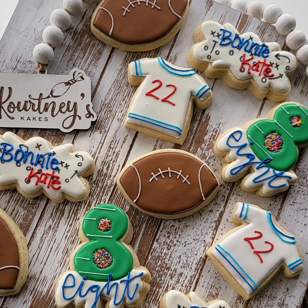 Football Birthday Cookies (12) - Etsy