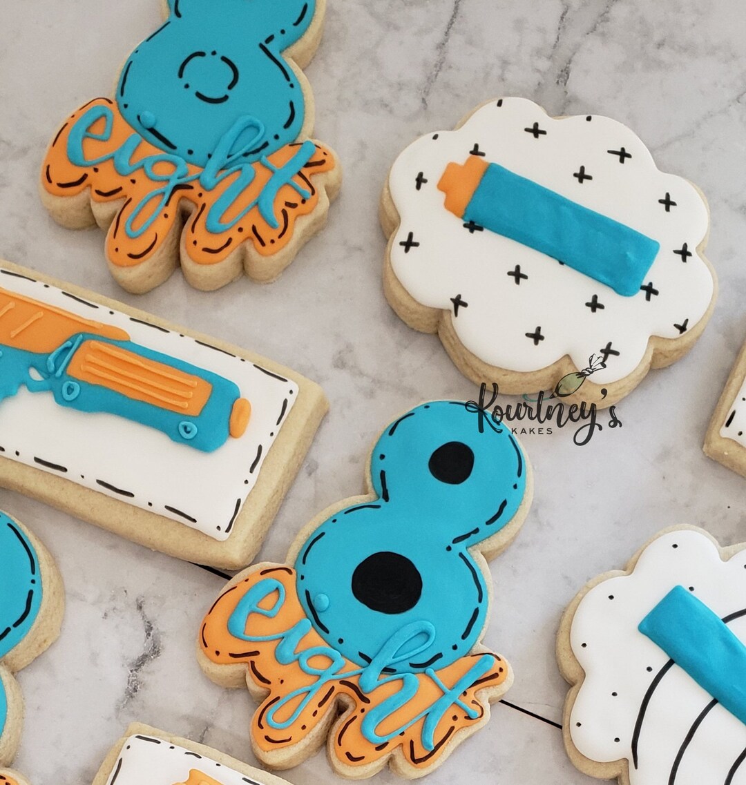 Nerf Party Sugar Cookies (12) - Etsy