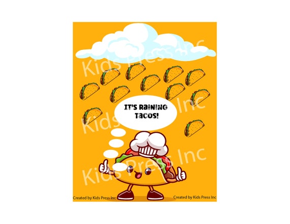 It's Raining Tacos Printable Downloadable 8 X 10 - Etsy