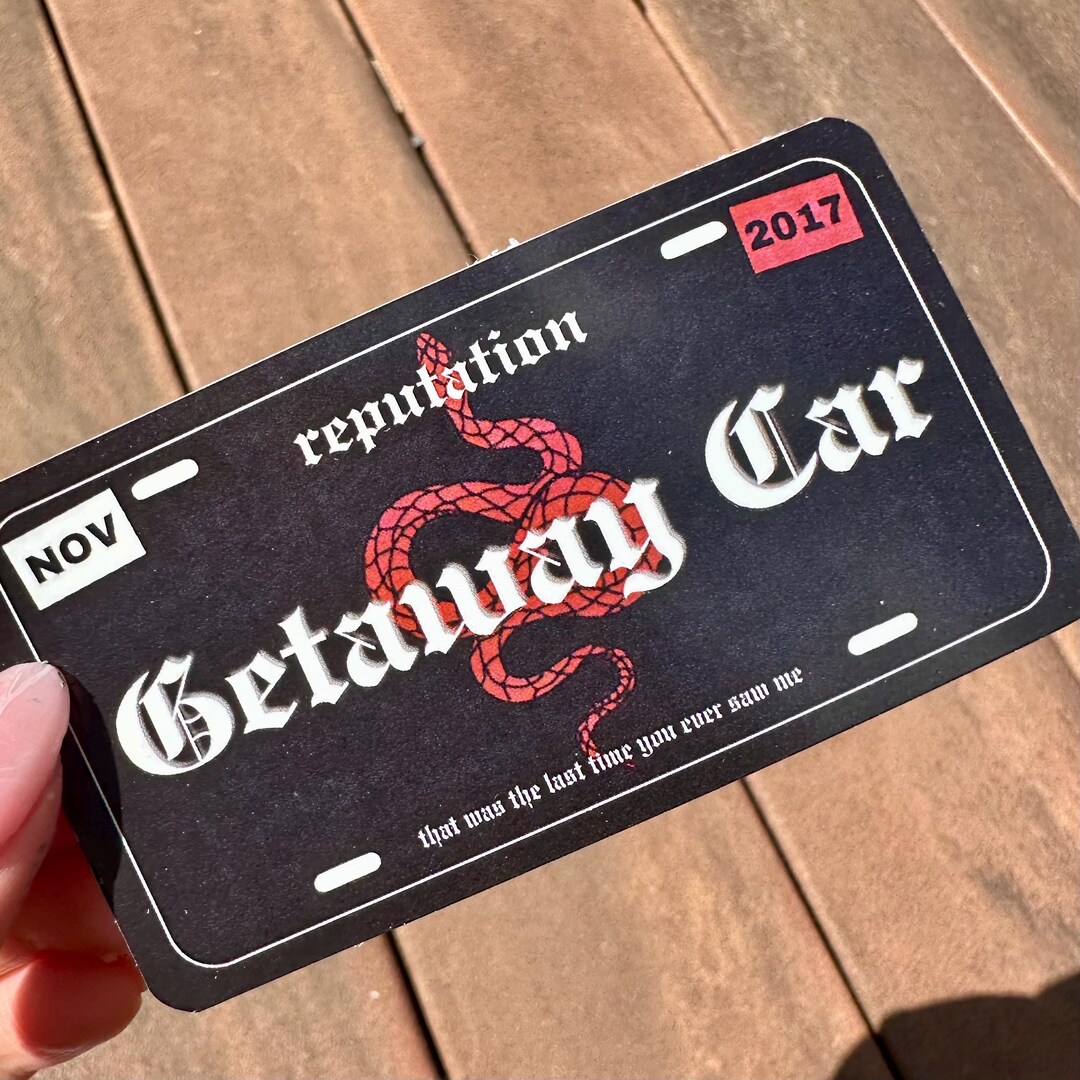 Taylor Swift Getaway Car Inspired License Plate Sticker - Etsy