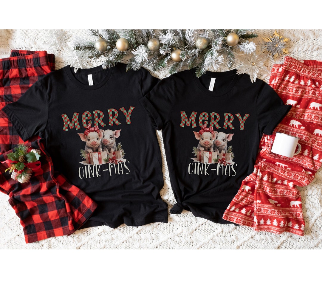 Cute Merry Oink-mas Pig Christmas Shirt, Christmas Pig Shirt, Pig ...