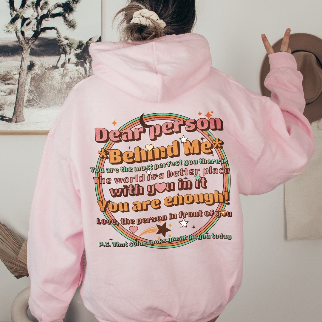Dear Person Behind Me Hoodie, Retro Aesthetic Oversized Sweatshirt ...