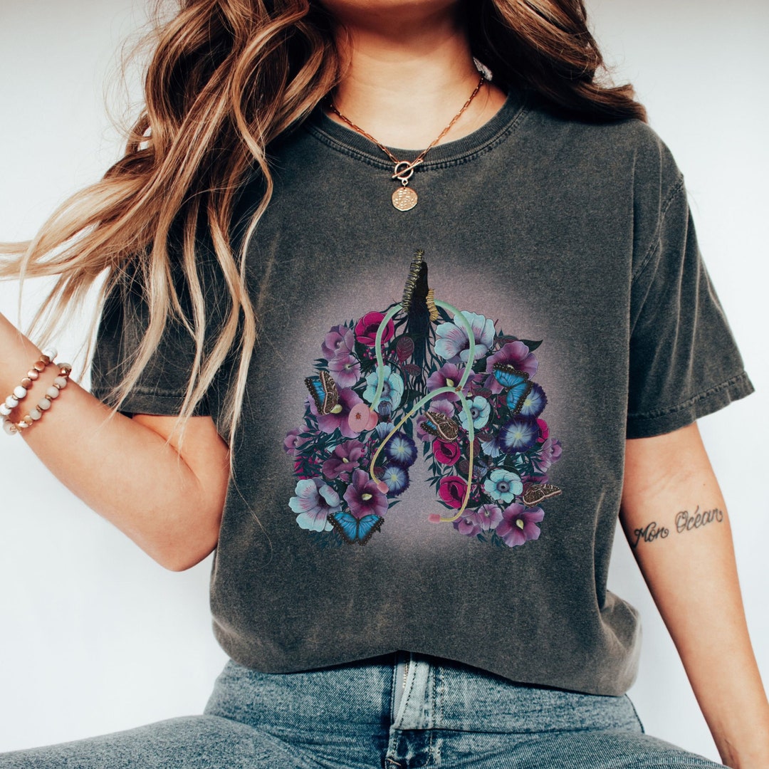 Lung Shirt, Pulmonary Shirt, Floral Lung Shirt, Respiratory Therapy ...