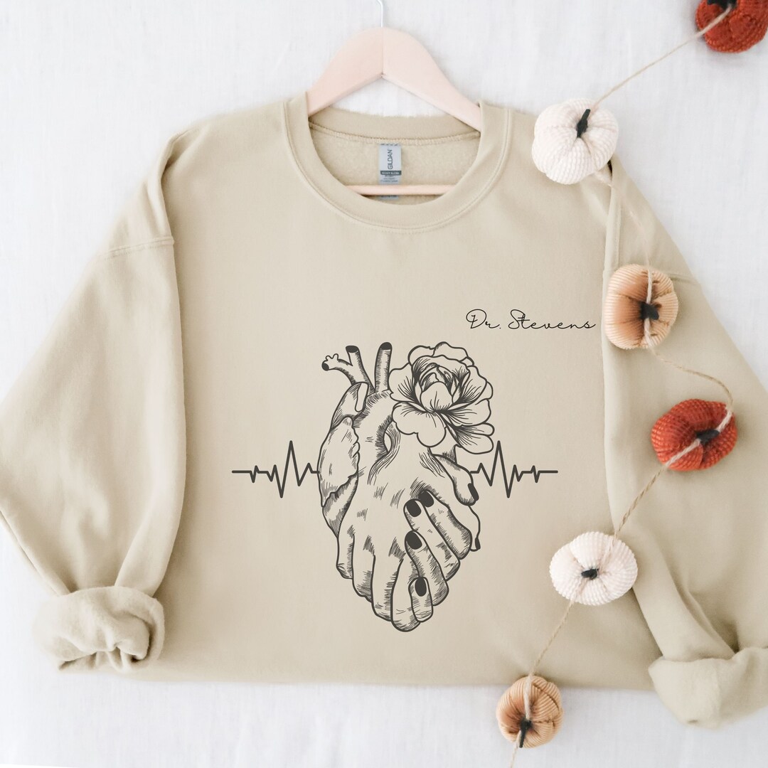 CVICU Nurse Shirt, Custom Floral Heart Sweatshirt, Healthcare ...