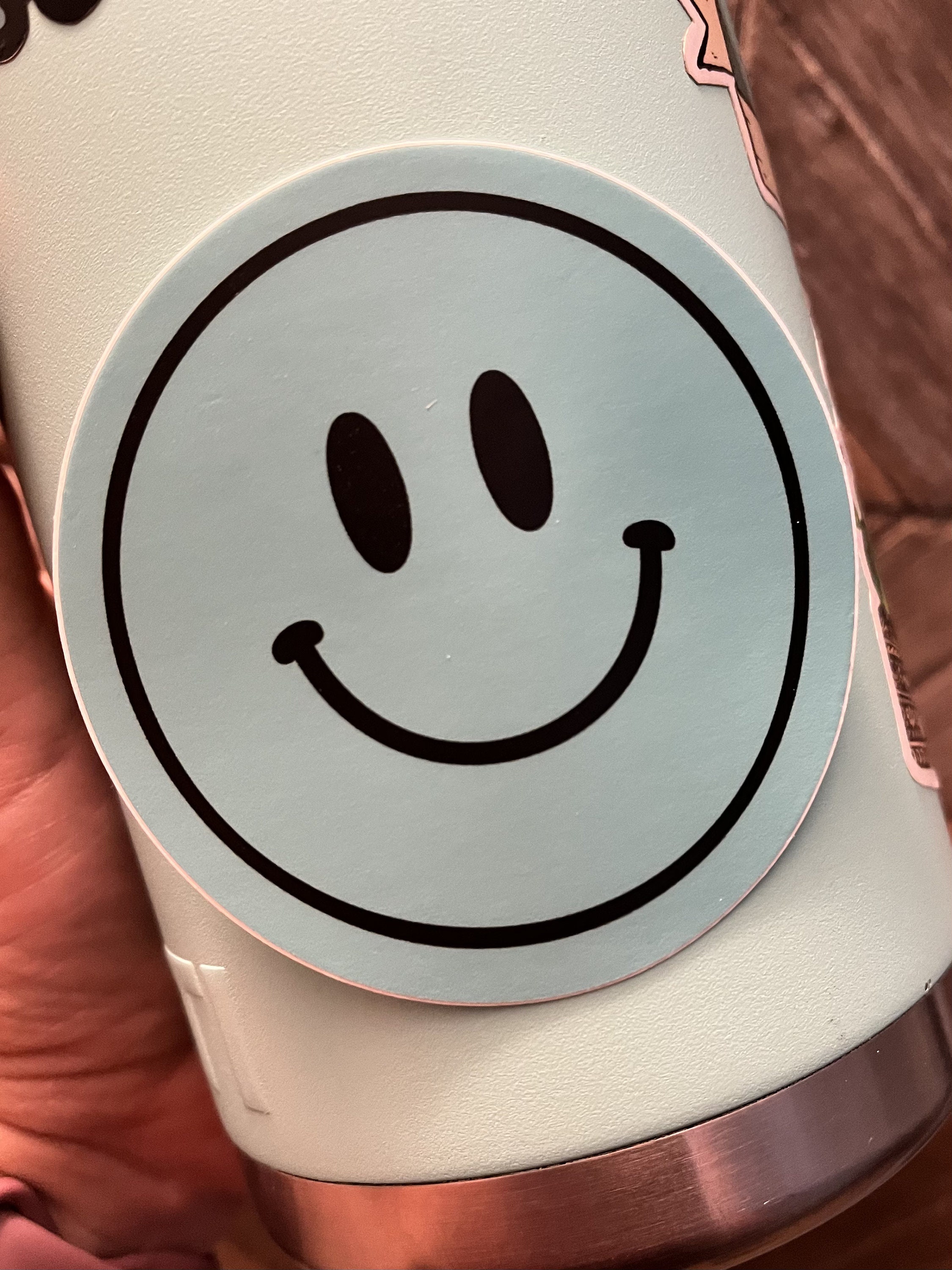 Teal Smiley Face Sticker Happy Face Joy Dishwasher Safe Sticker Vinyl ...