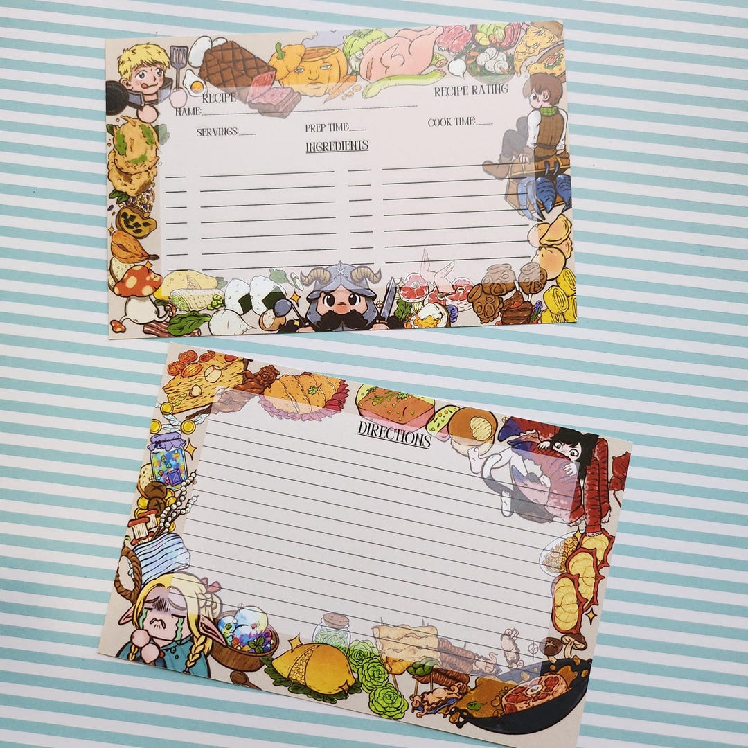 Dungeon Meshi Recipe Cards - Etsy