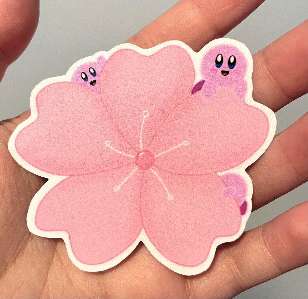 Sakura Kirby Sticker// Cute Kirby Sticker/ Cute Water Bottle Stickers ...