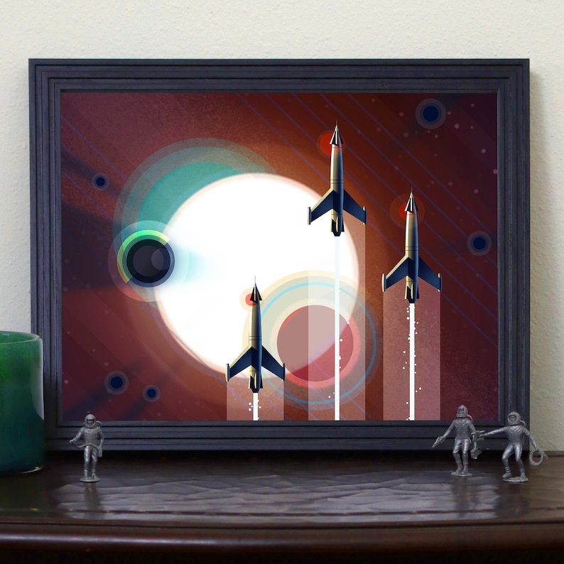 Space Deco Art Print 11x14 - Triple Transit - Etsy