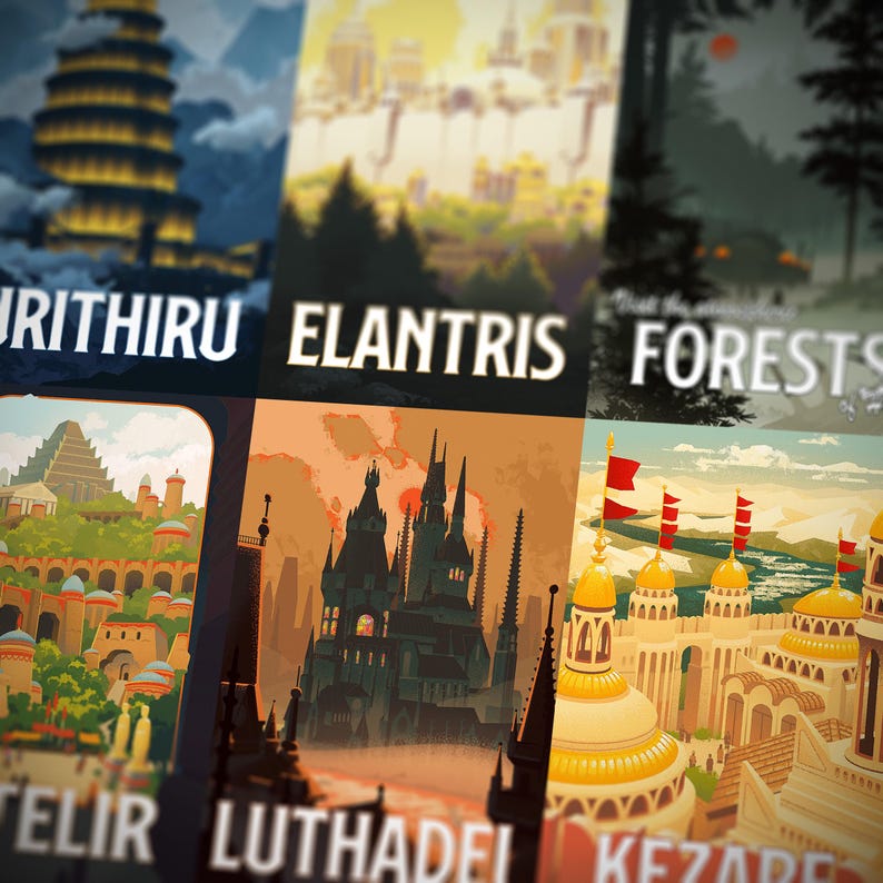 Cosmere Travel Art-prints - Set of 4 Bundle Discount Deal - Etsy