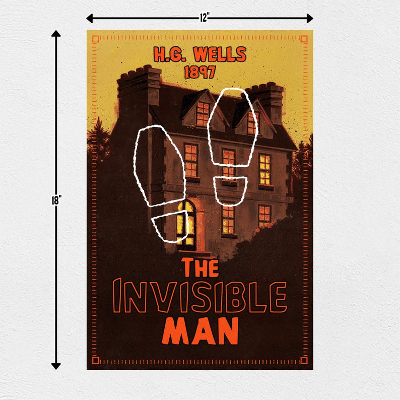 The Invisible Man, Book Cover Poster, Original Design 12" X 18" - Etsy