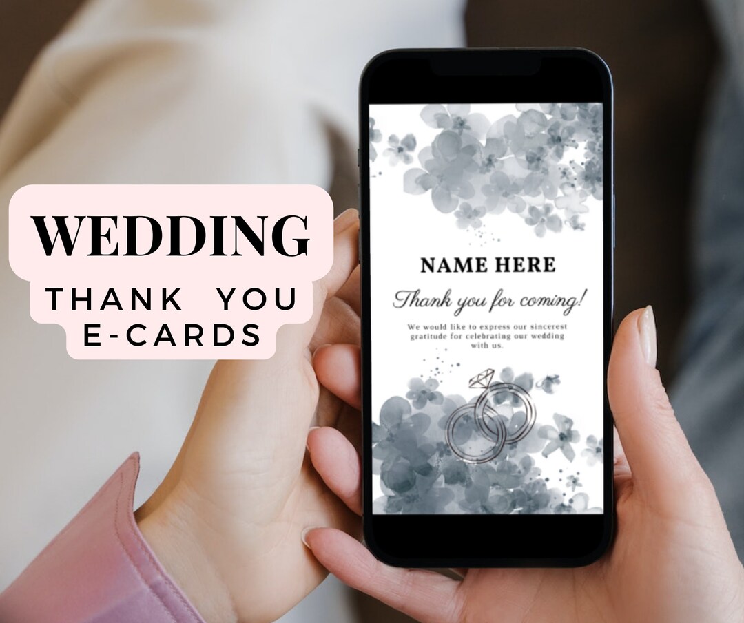 Wedding Thank You Card, Canva E-thank You Card, Electronic Thank You Card, Thank You, Instant ...