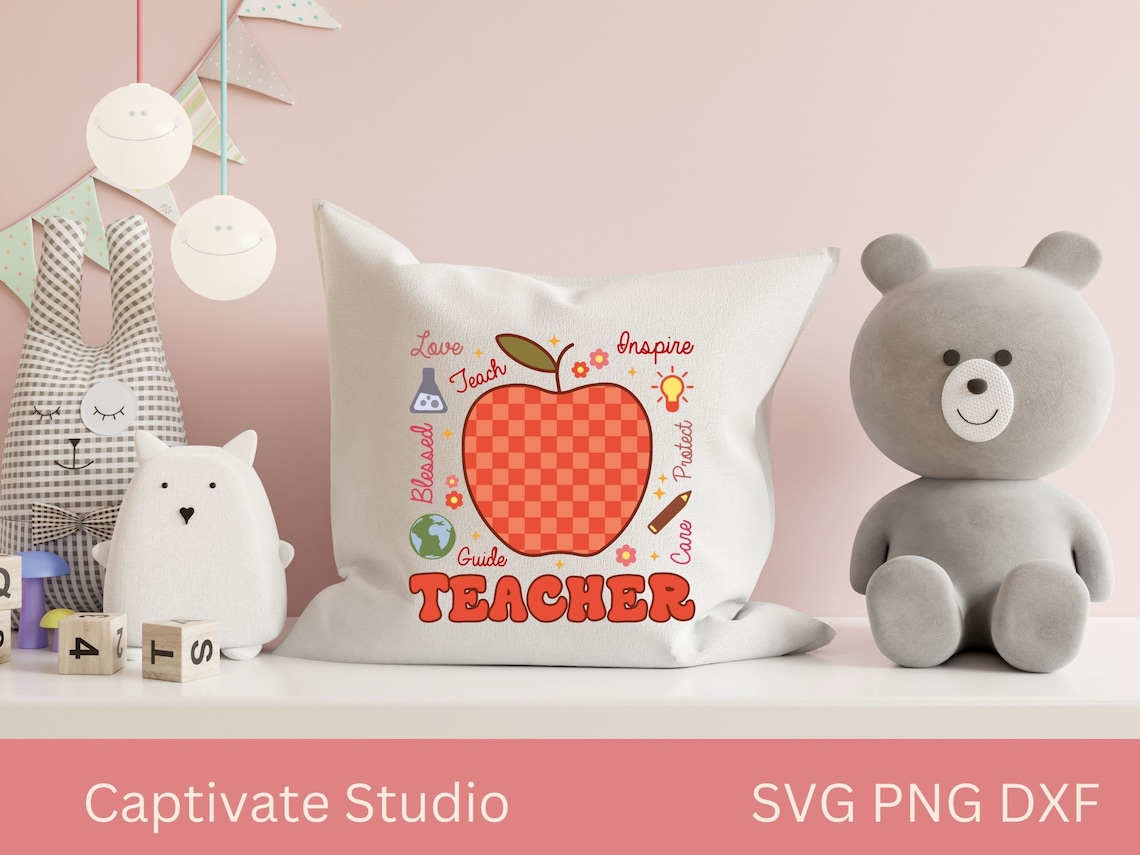 Teacher Svg Png Dxf Cricut Sublimation File, School Kindergarten ...