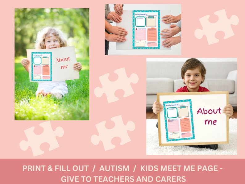 Autism Kids Printable Digital Download Autism Carer Resources Autism ...