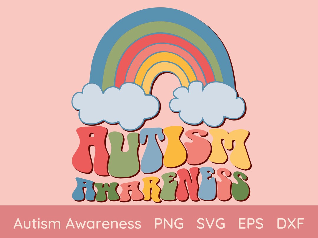 Autism Awareness Rainbow SVG PNG, Boho Rainbow Png, Retro Autism ...