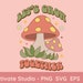 Mushroom Retro Png Svg, Garden Svg Png, Magic Mushroom, Groovy Hippie ...