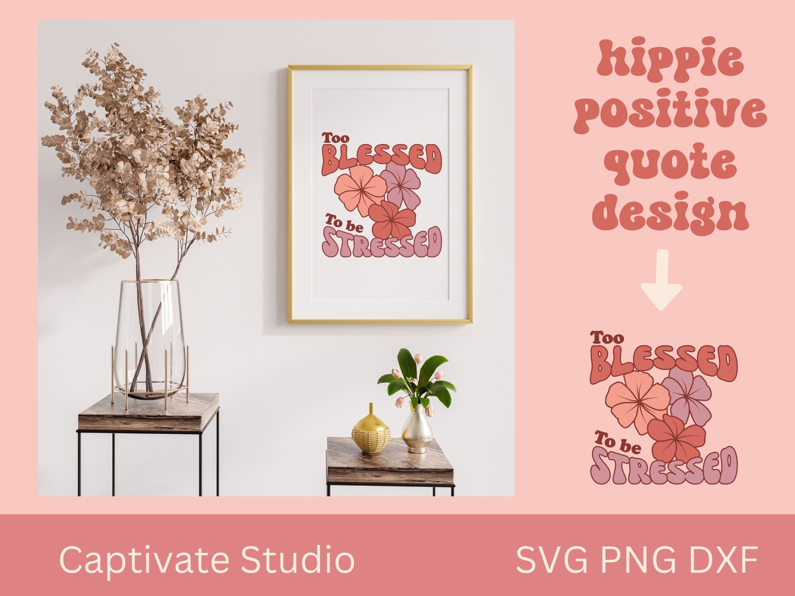 Boho Hippie Positive Quote Svg Png Dxf, Inspirational Cute Svg Png ...