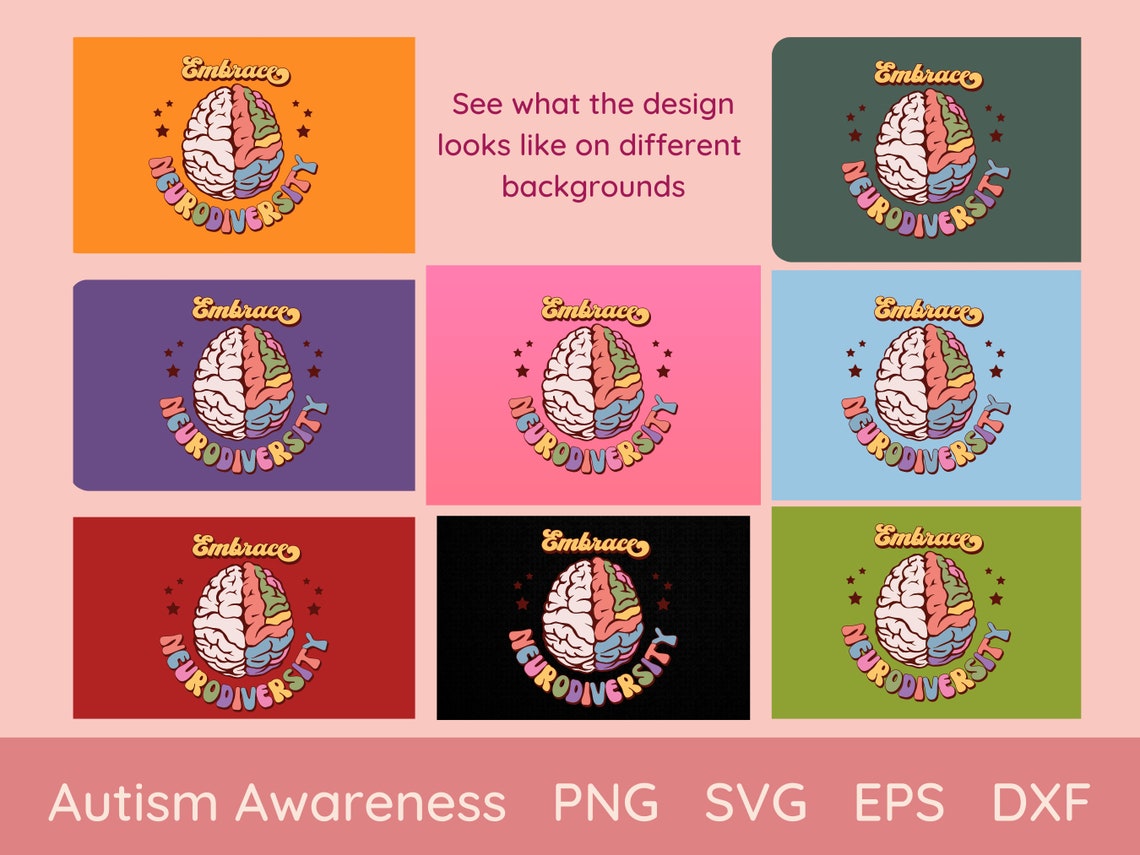 Neurodiversity SVG PNG Autism Awareness Sublimation Colorful - Etsy