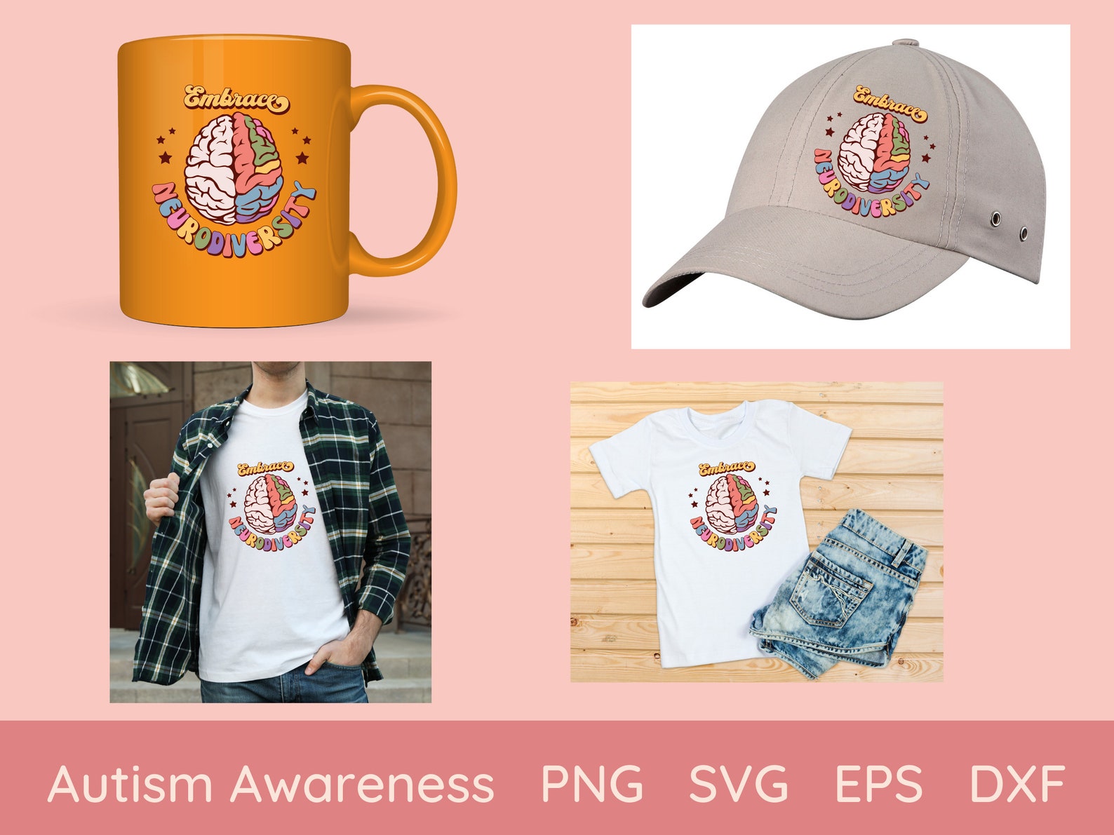 Embrace Neurodiversity SVG PNG, Autism Awareness Sublimation, Colorful ...