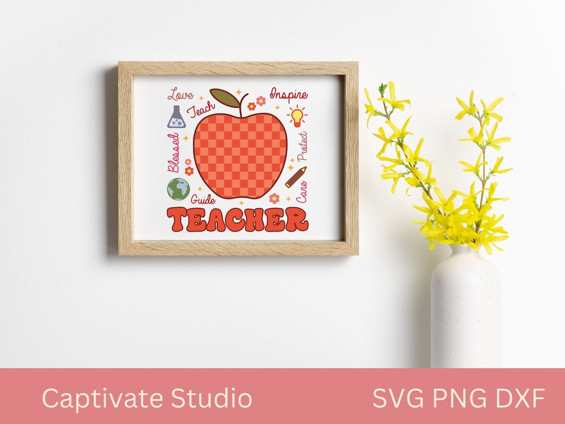 Teacher Svg Png Dxf Cricut Sublimation File, School Kindergarten ...
