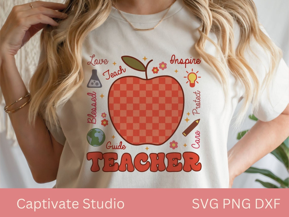Teacher Svg Png Dxf Cricut Sublimation File, School Kindergarten ...