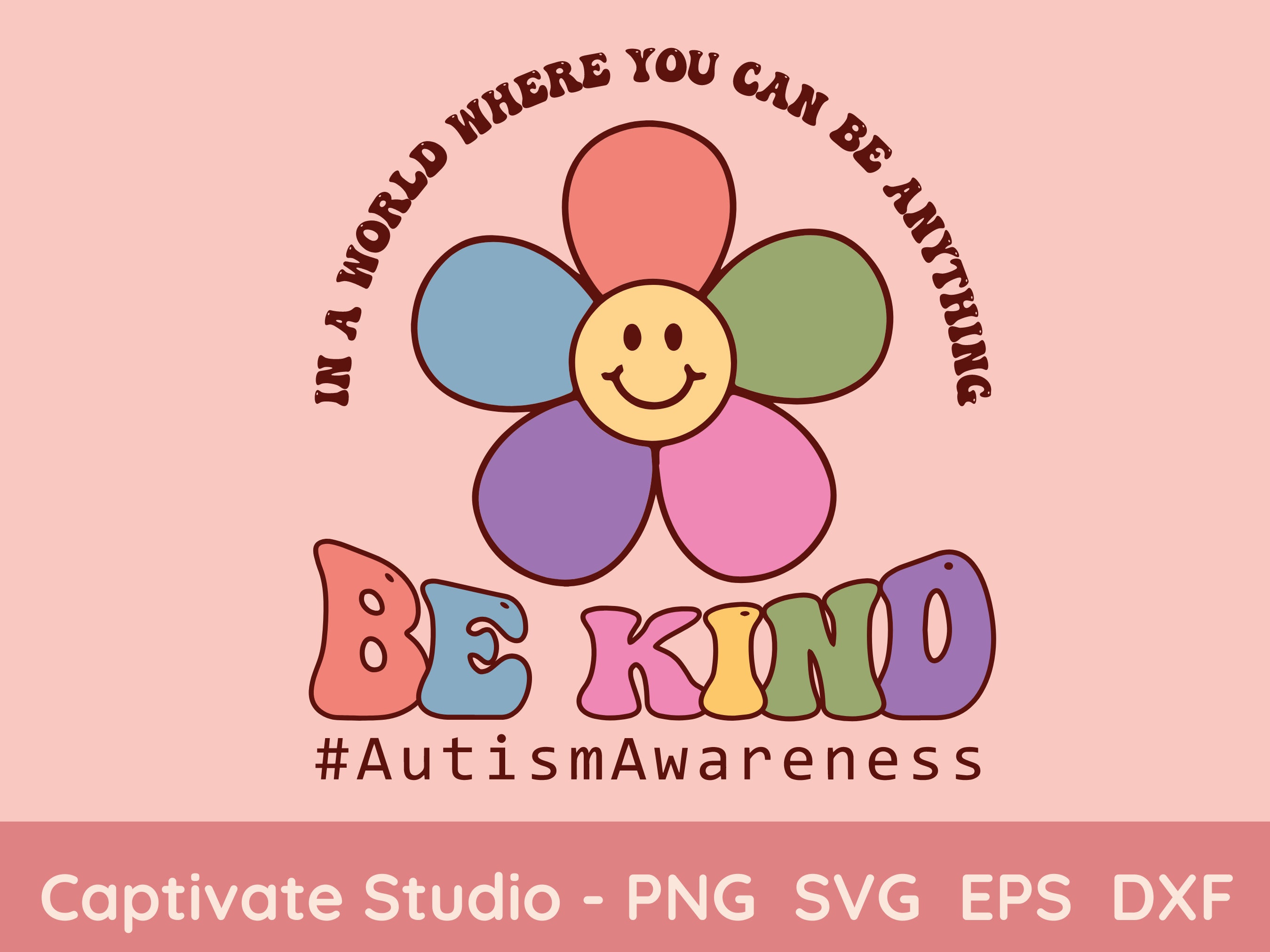 SVG PNG Autism Awareness Retro Autism Be Kind Sublimation - Etsy