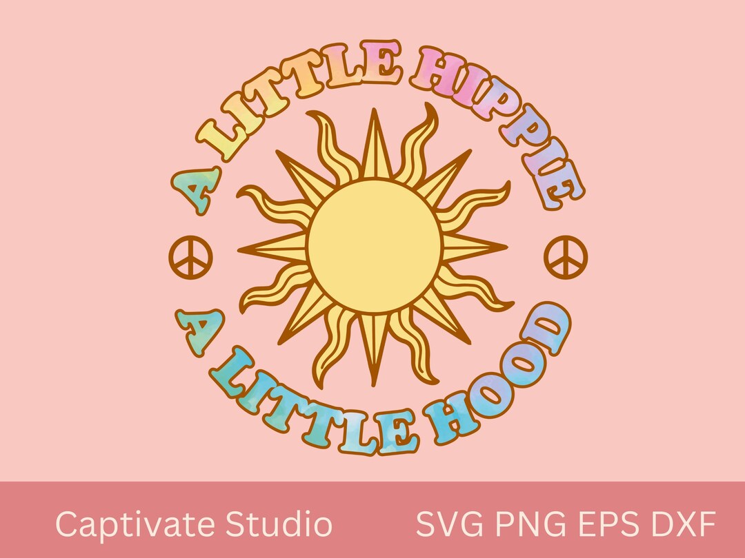 Pink Blue Sun Hippie Svg Png Eps Dxf, Retro Sublimation, Cool Trendy ...