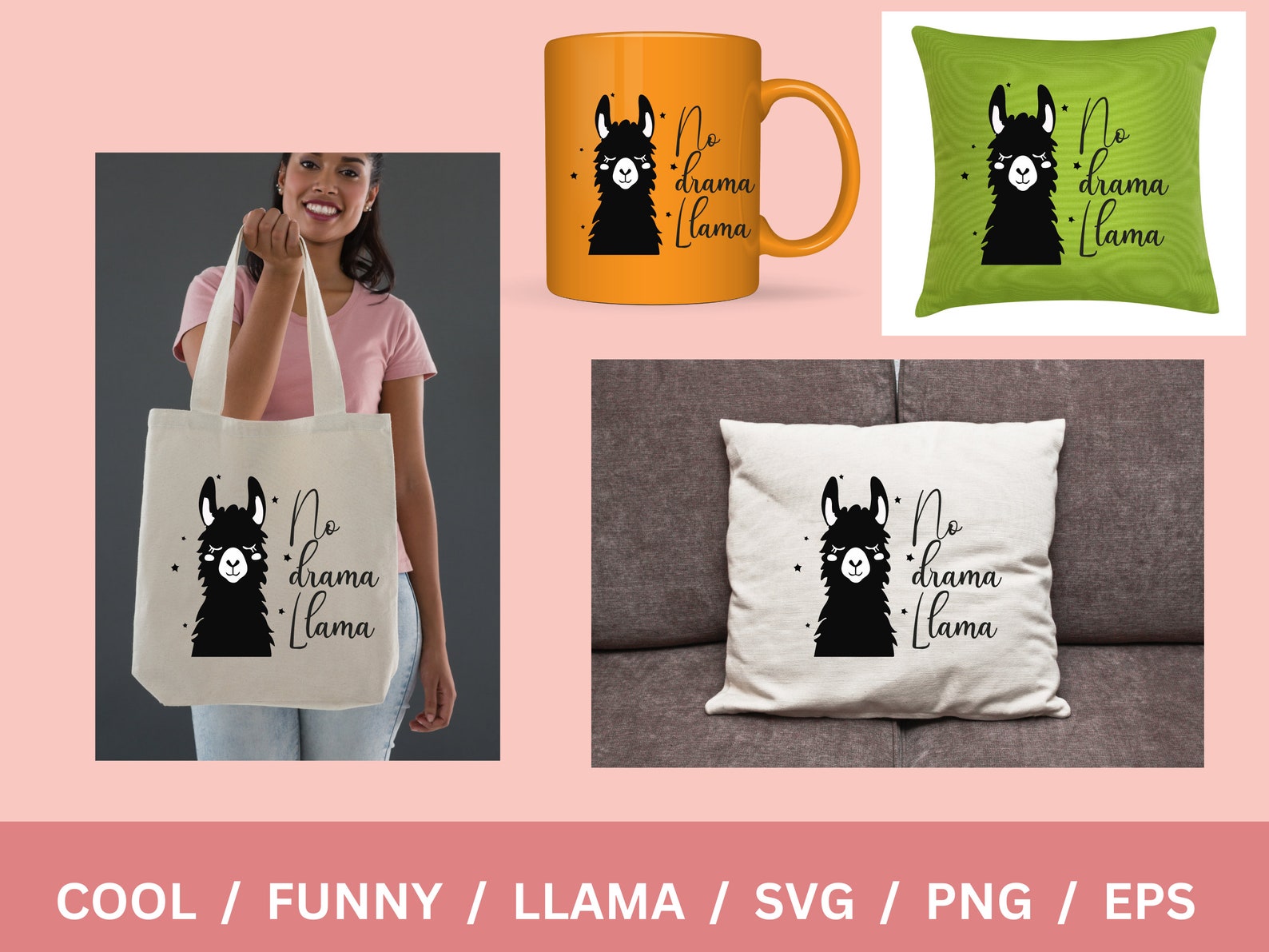 No Drama Llama, Llamas Png Svg, Cute Animals Sublimation, Funny Svg Png ...
