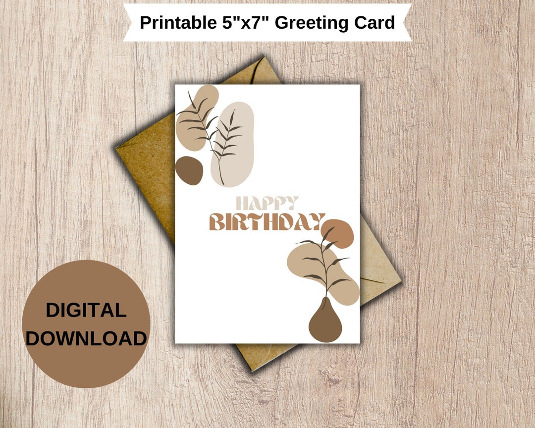 Printable Birthday Card-instant Download Pdf-printable Card - Etsy