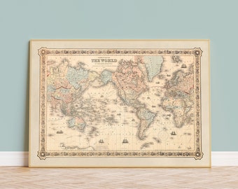 Aesthetic World Map Poster - Etsy