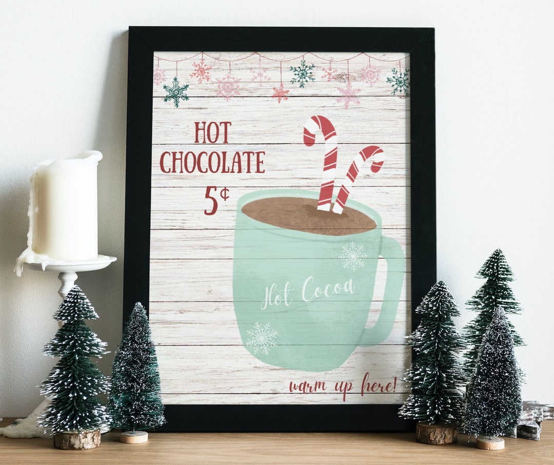 Rustic Hot Cocoa Bar Wall Art, Christmas Wall Print, Holiday Art, - Etsy
