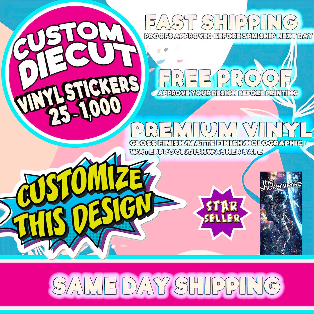 Custom Die-cut Vinyl Stickers | Personalized Business Labels | Bulk ...