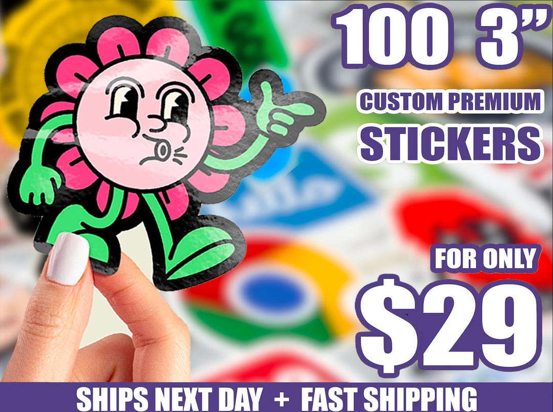 100 3 Custom Vinyl Stickers Cut to Any Shape Bulk Stickers for ...