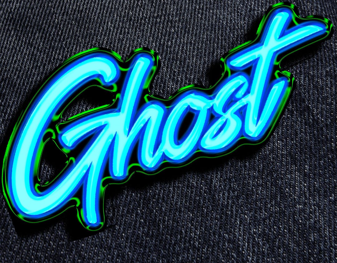 GHOST ENERGY® Blue Neon Logo Vinyl Sticker | Original Waterproof ...