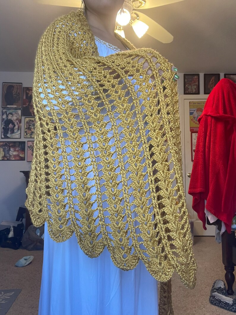 Extra Large Golden Crochet Angel Wing Shawl Costume Cosplay - Etsy
