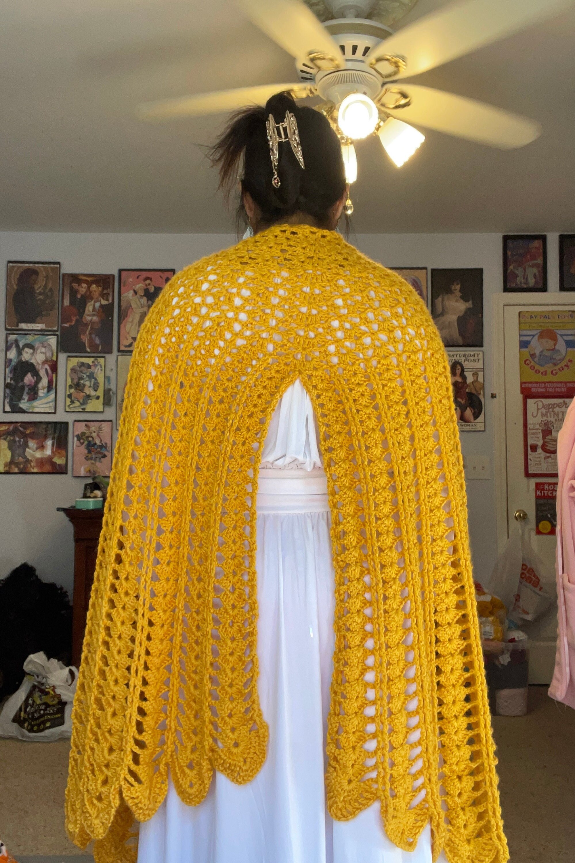 Extra Large Golden Angel Wing Shawl - Etsy