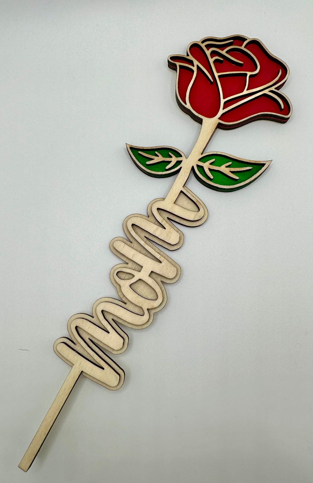 Personalized Wood Rose, Forever Rose, Mother's Day Present, Valentines ...