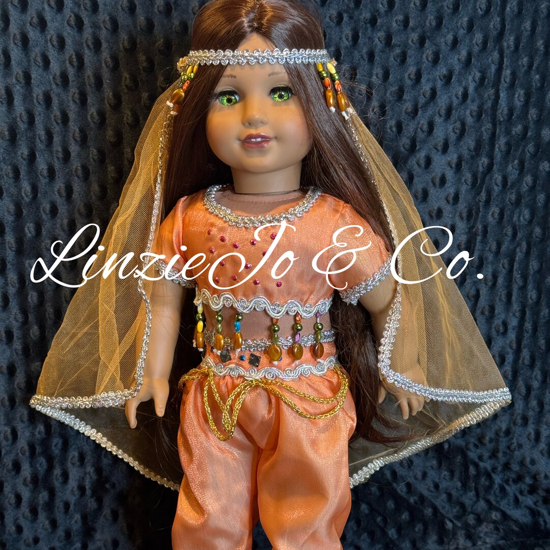 18" Doll Genie Outfit With Crop Top, Harem Pants, Slippers and Veil - Etsy