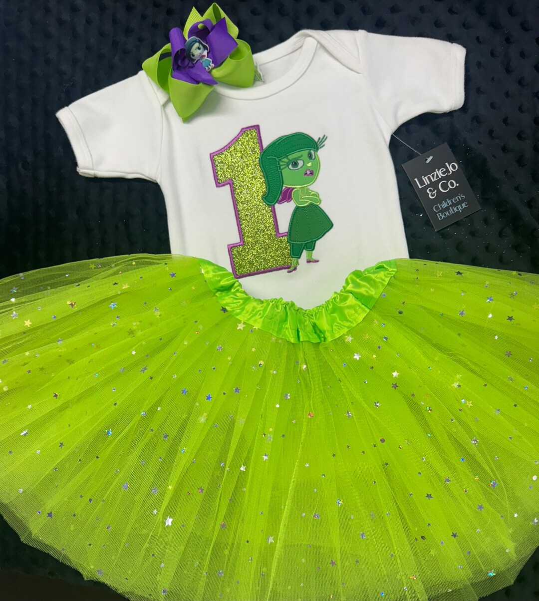 Inside Out Disgust Themed Embroidered First Birthday Onesie - Etsy
