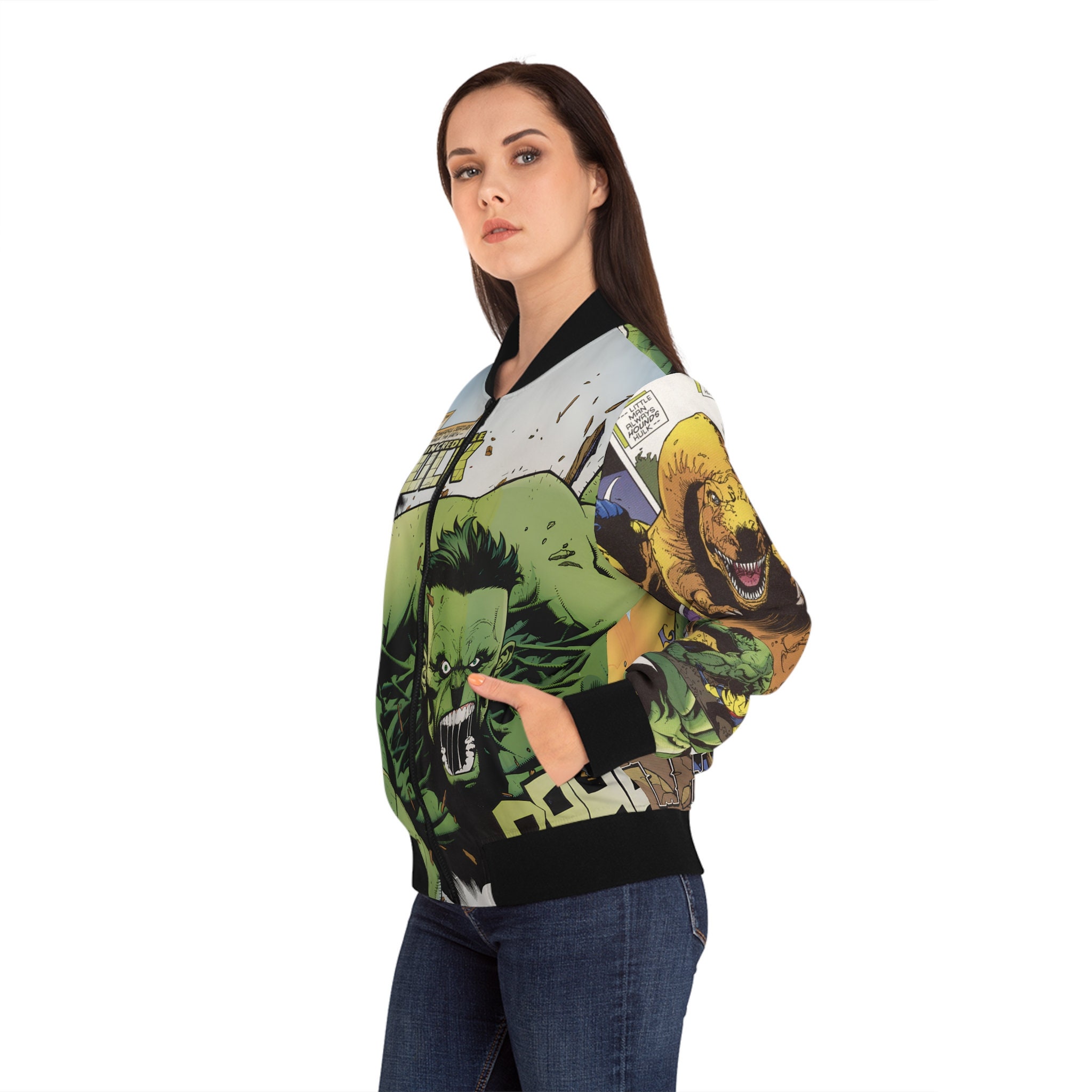 Incredible Hulk Jacket, Marvel Comics, MCU Bomber Jacket Unisex, 90s ...