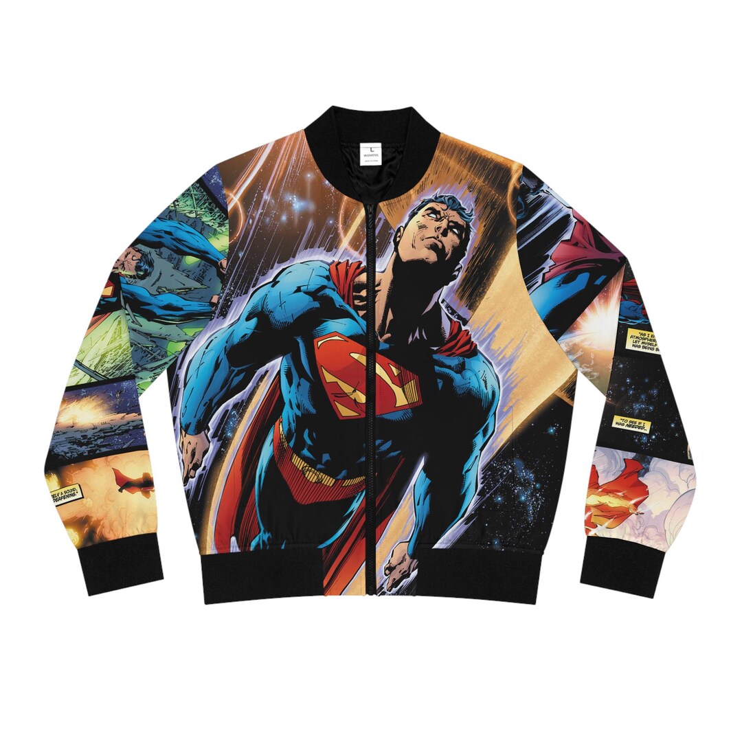 Superman Super Man, Jim Lee, DC Comics Comic Book Art Bomber Jacket ...