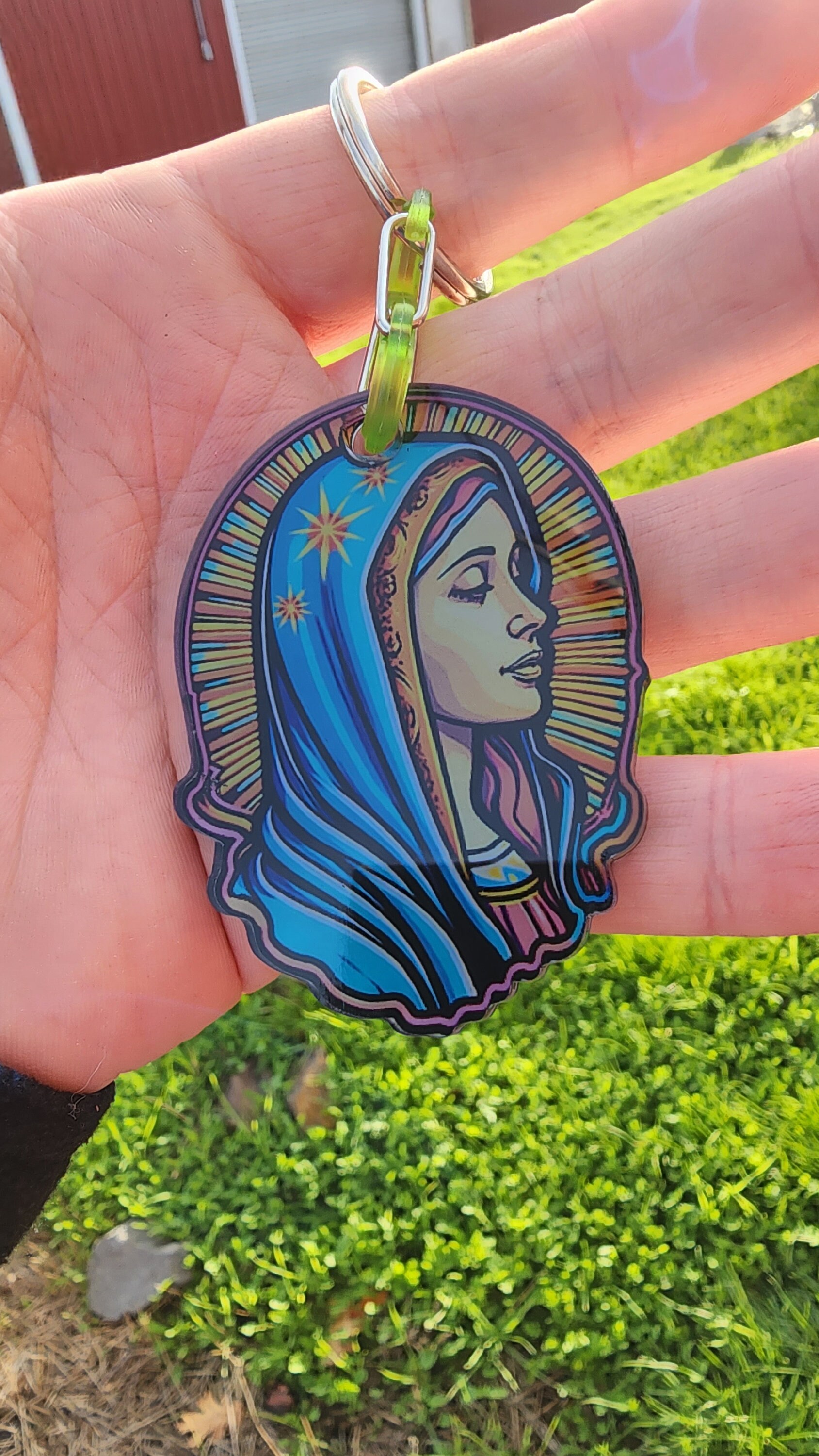 Virgin Mary Catholic Keychain Virgin De Guadalupe Keychain Virgin Mary ...